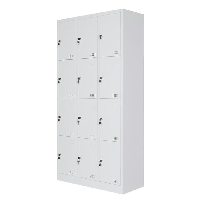 Locker metalico 12 Puertas MC Blanco Armado :: vivaelmueble